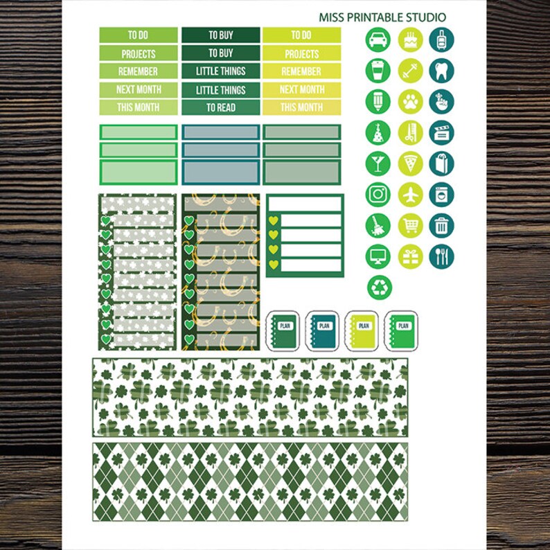 March Monthly Kit Planner Stickers Happy Planner Stickersst. | Etsy