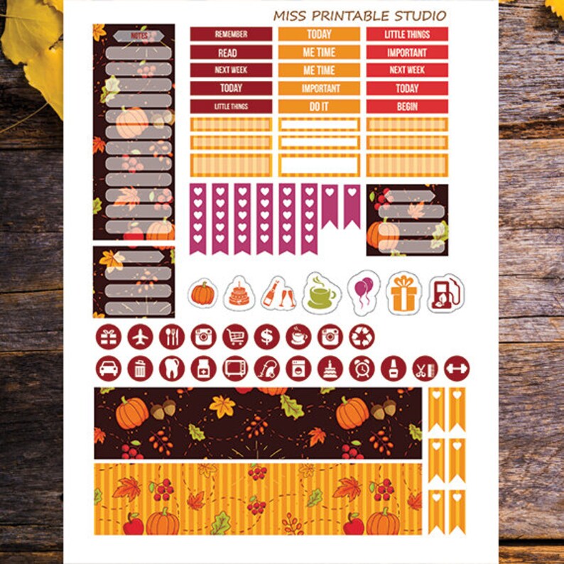 November Monthly Planner Stickers for Use With Erin Condren - Etsy