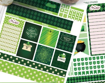 St Patrick's Day Planner Stickers Printable March Kit - Etsy