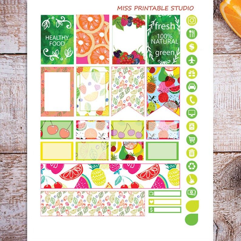 Fruit Happy PlannerSummer Planner Stickers Fruit Weekly | Etsy