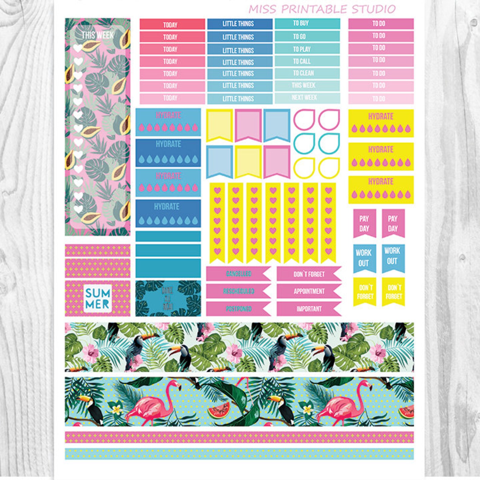 Summer Stickers Printable Planner Stickersjuly for Use With - Etsy