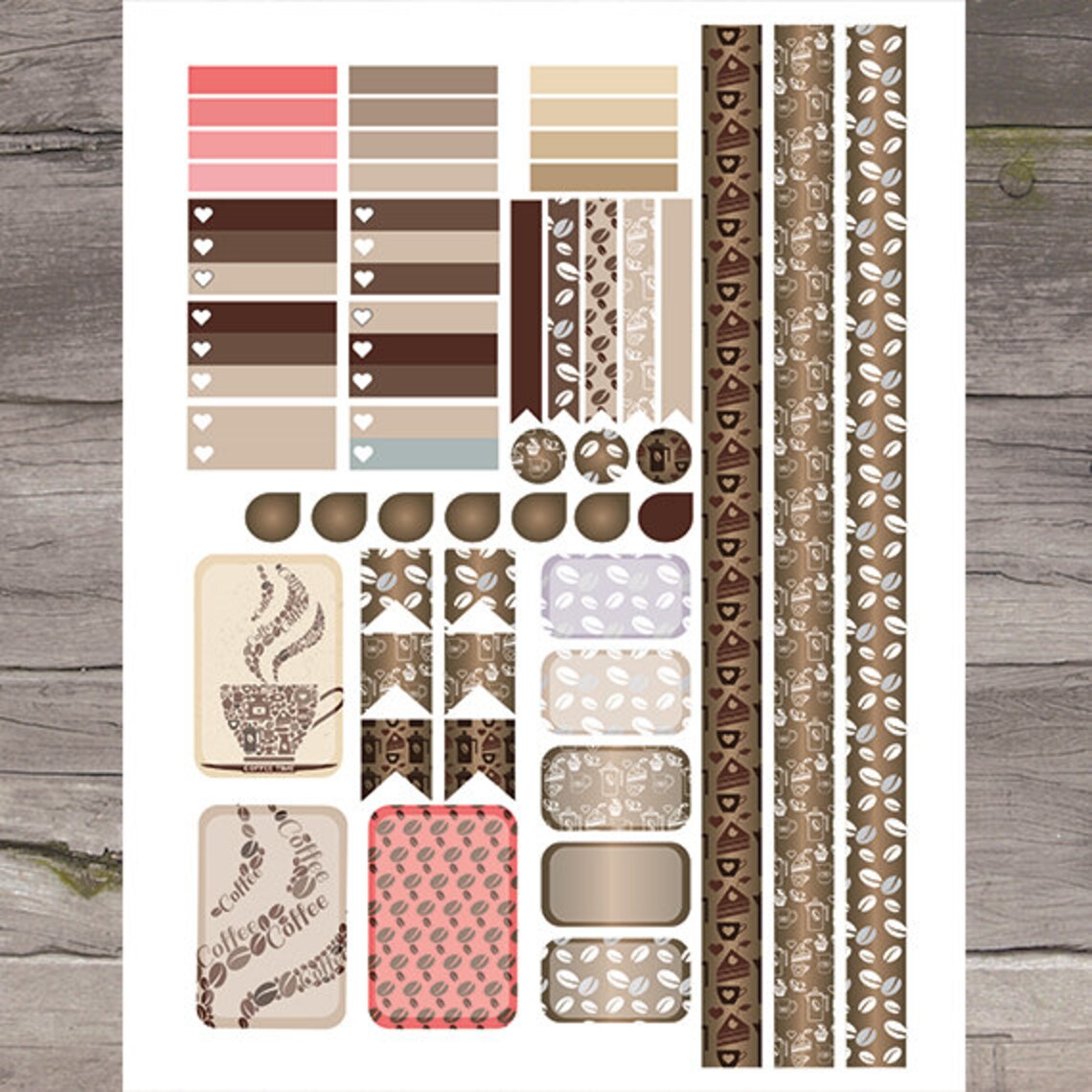 Coffee Printable Planner Stickers HAPPY PLANNER STICKERS - Etsy