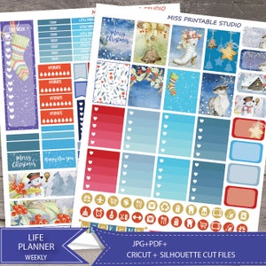 Winter December Printable Planner Stickers, Christmas Weekly Kit for ...
