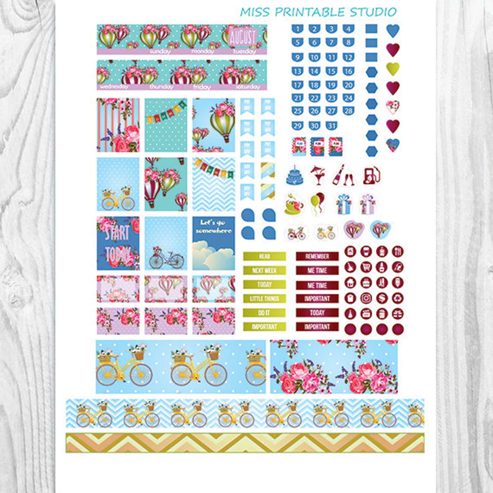 August Planner Stickers Printableaugust Monthly Mini Happy - Etsy
