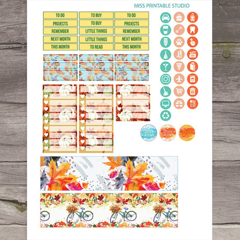 September Monthly Kit Planner Stickers Printablehappy PLANNER - Etsy