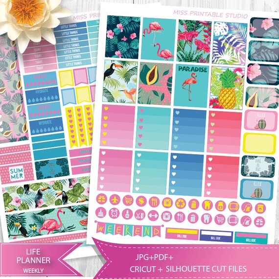 Summer Stickers Printable Planner Stickersjuly for Use With | Etsy