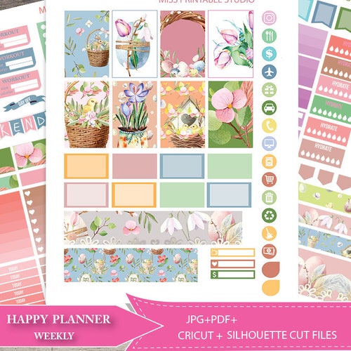 Happy Planner APRIL Monthly Kit Printable Pastel Easter | Etsy
