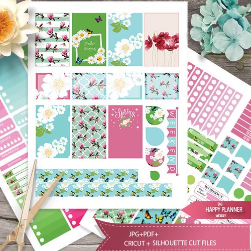 Floral Planner Stickers Kit PRINTABLE Big Happy Planner - Etsy