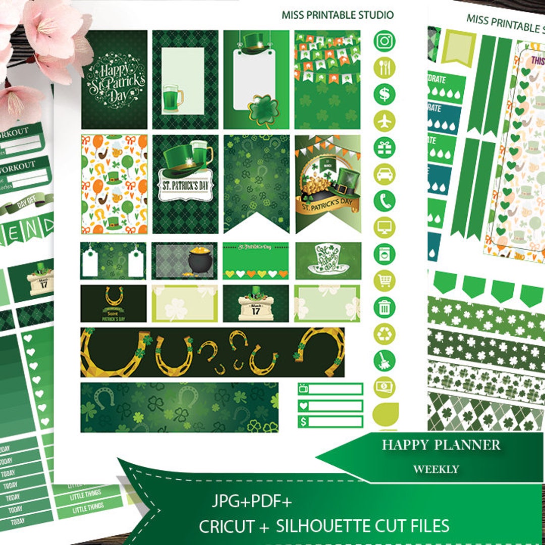 March Printable Planner Stickers,happy PLANNER Stickers,weekly Happy ...
