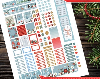 DECEMBER Planner Stickers Printable december Monthly Mini | Etsy