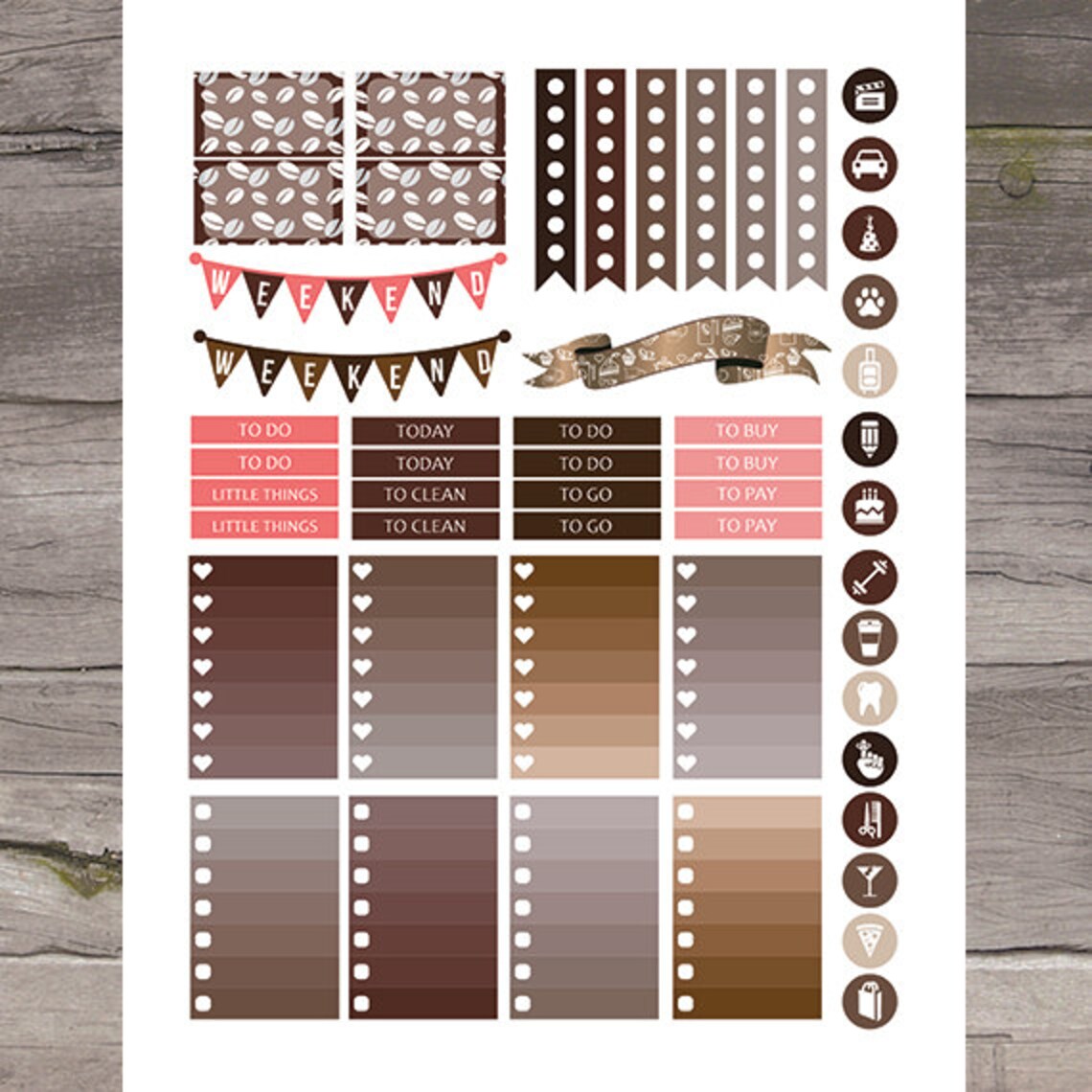 Coffee Printable Planner Stickers HAPPY PLANNER STICKERS - Etsy