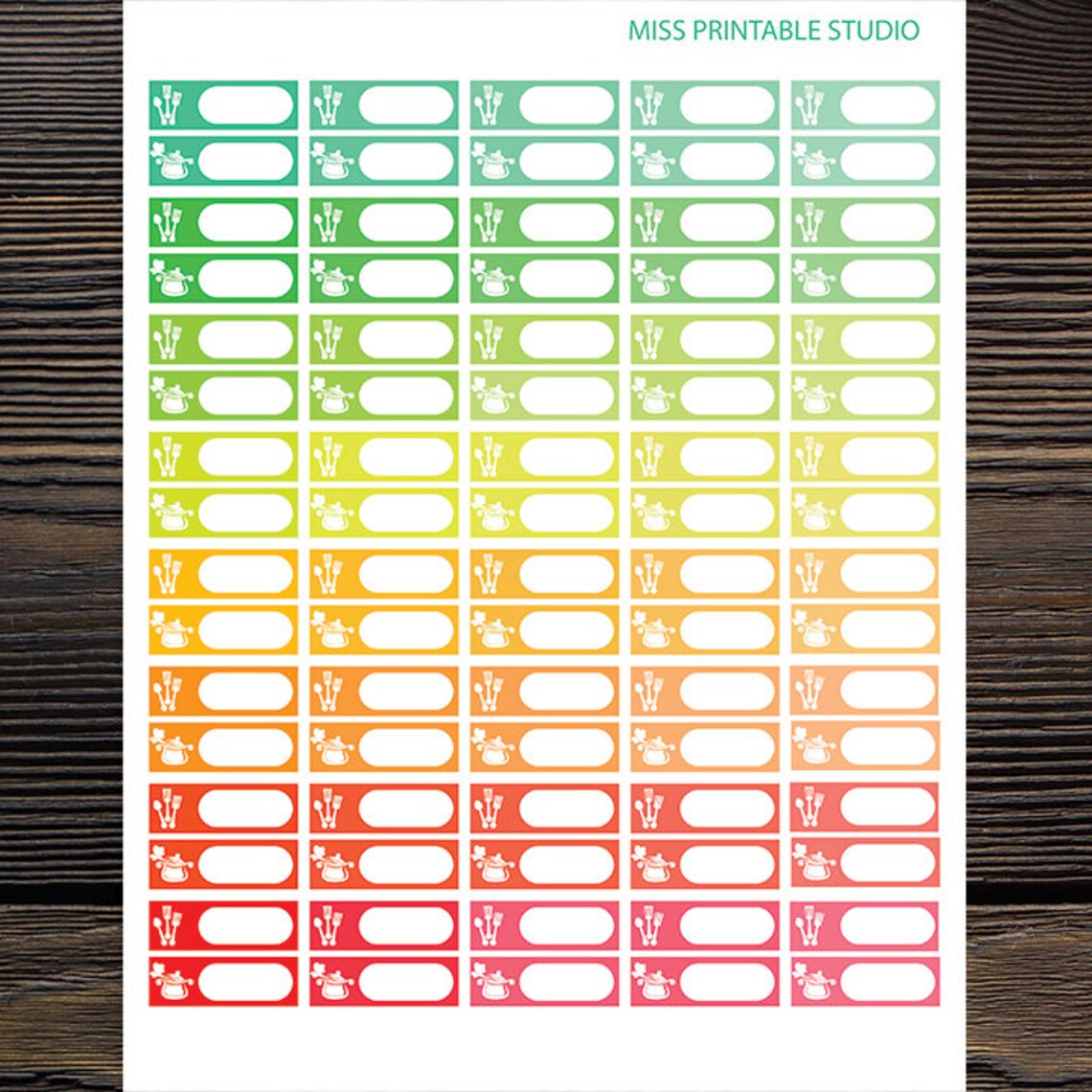 Meal Plan Printable Planner Stickers Erin Condren Happy | Etsy