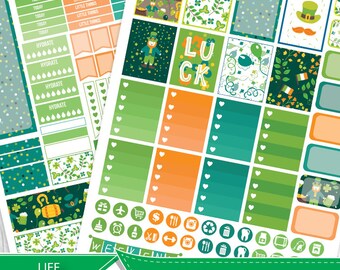 St Patrick's Day Planner Stickers Printable March Kit - Etsy