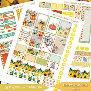 Fall Planner Stickers Printable Autumn Planner Stickers HAPPY - Etsy