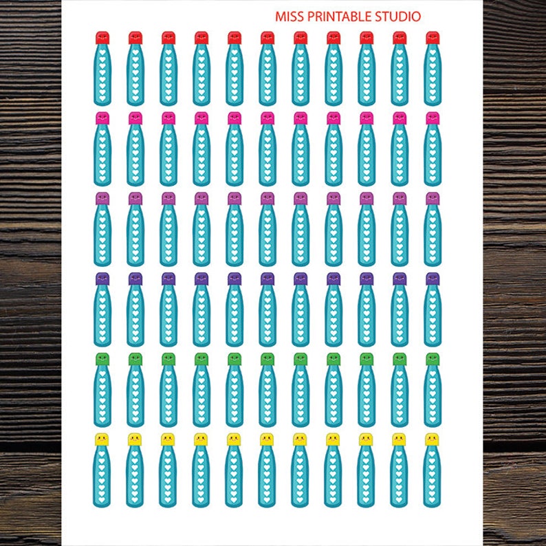 Hydration Printable Planner Stickers Hydration Track - Etsy