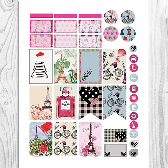 Paris Happy Planner Weekly View Kithappy PLANNER STICKERS | Etsy
