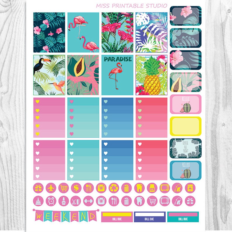 Summer Stickers Printable Planner Stickersjuly for Use With | Etsy