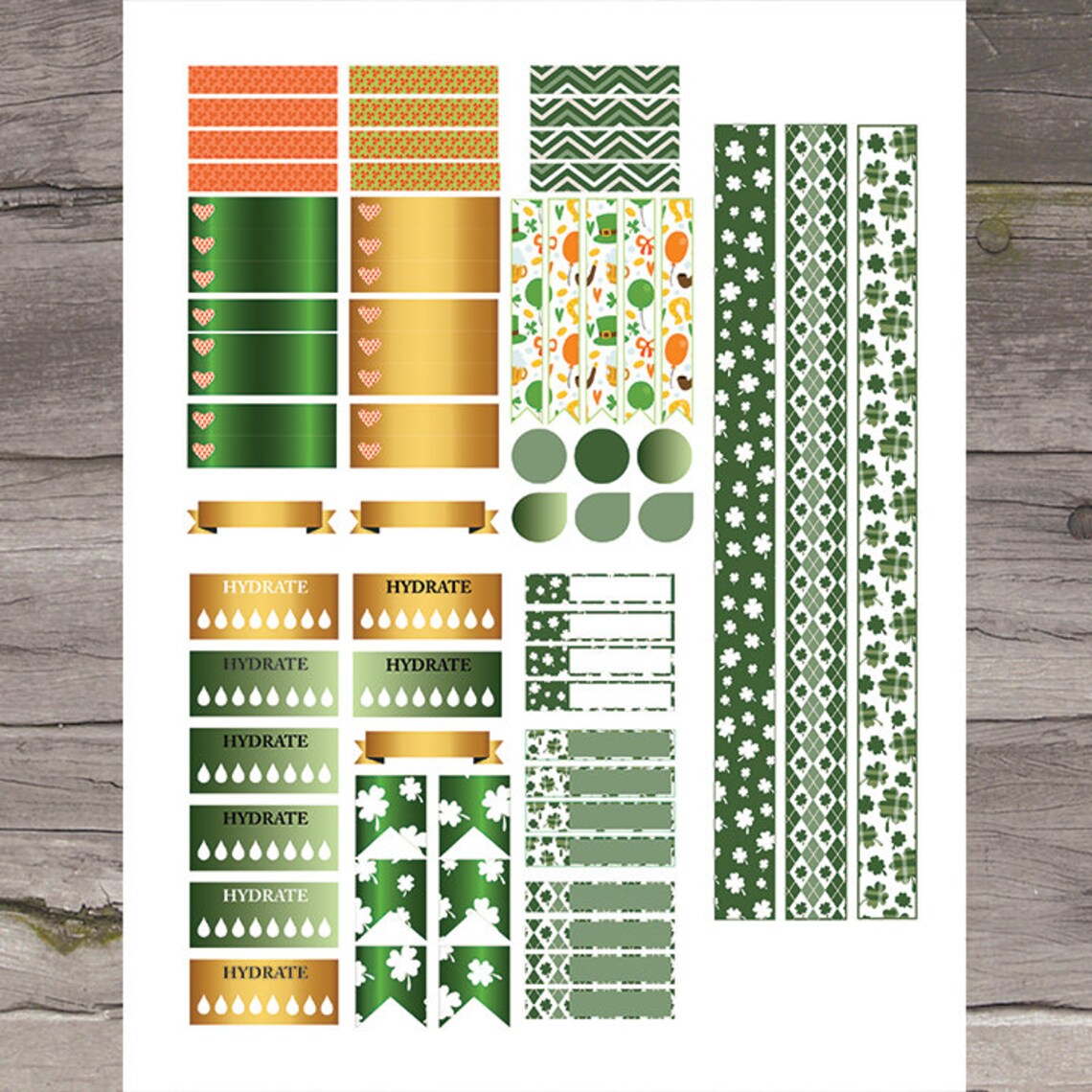 St Patrick's Day Planner Stickers PrintableHAPPY PLANNER | Etsy