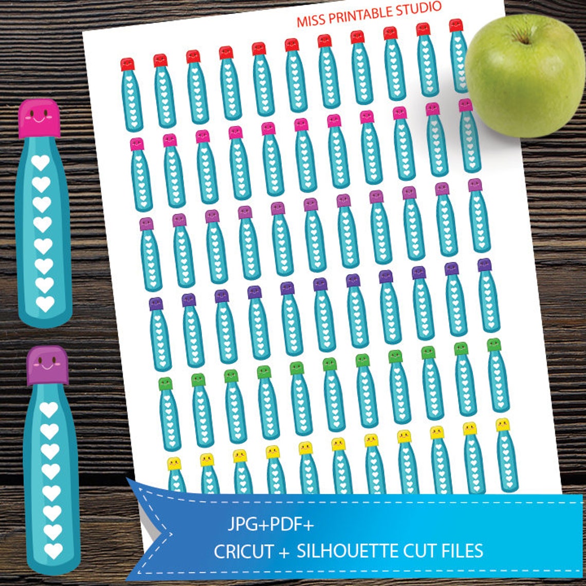 Hydration Printable Planner Stickers Hydration Track - Etsy