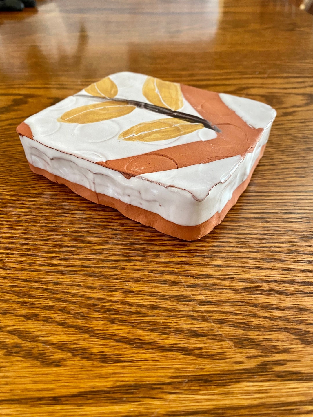 Square Wall Tile With Autumn Leaves - Etsy