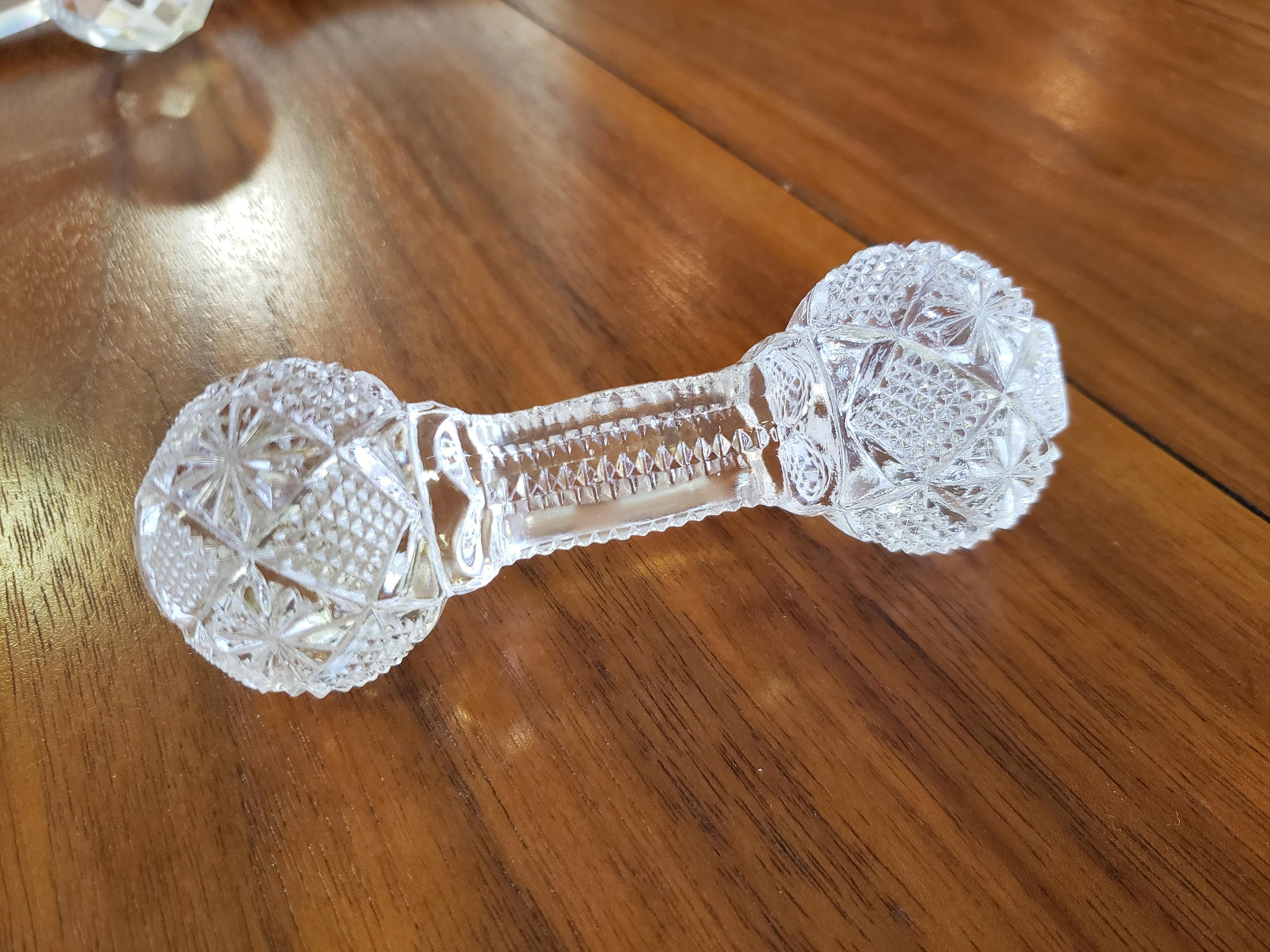 Vintage Crystal / Cut Glass Knife Rest - Barbell - Two Styles - Etsy