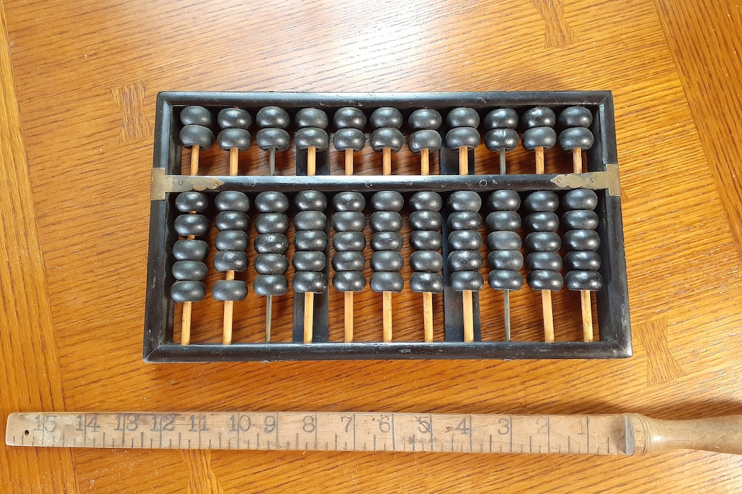 Vintage Abacus, Lotus Flower Brand, Peoples Republic of China ebonized ...