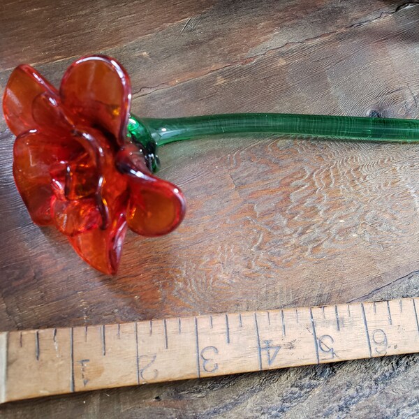Glass Flowers Long Stem - Etsy