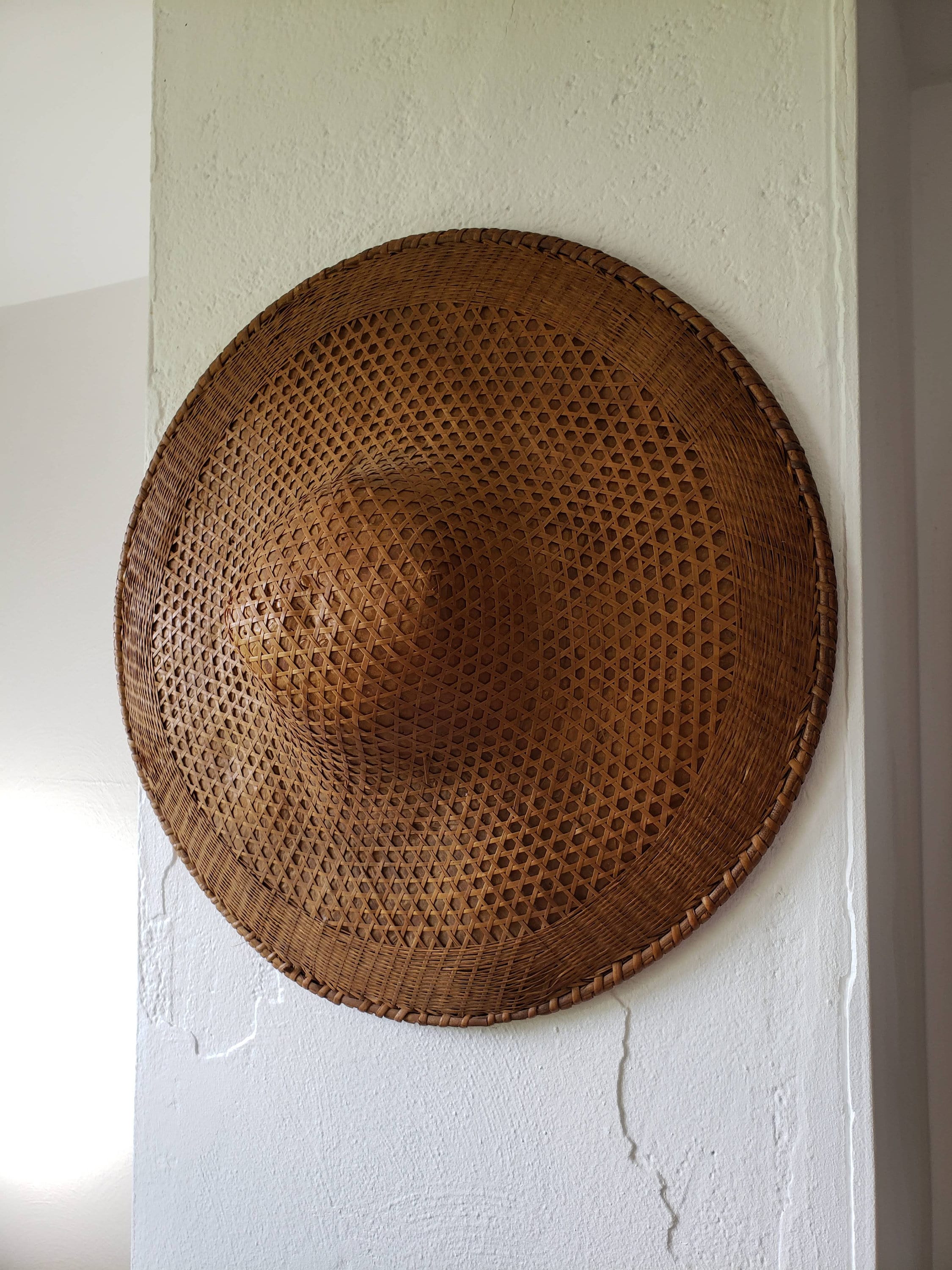 Vintage Woven Bamboo Rattan Hat (lg) 1960s - Asian - Etsy