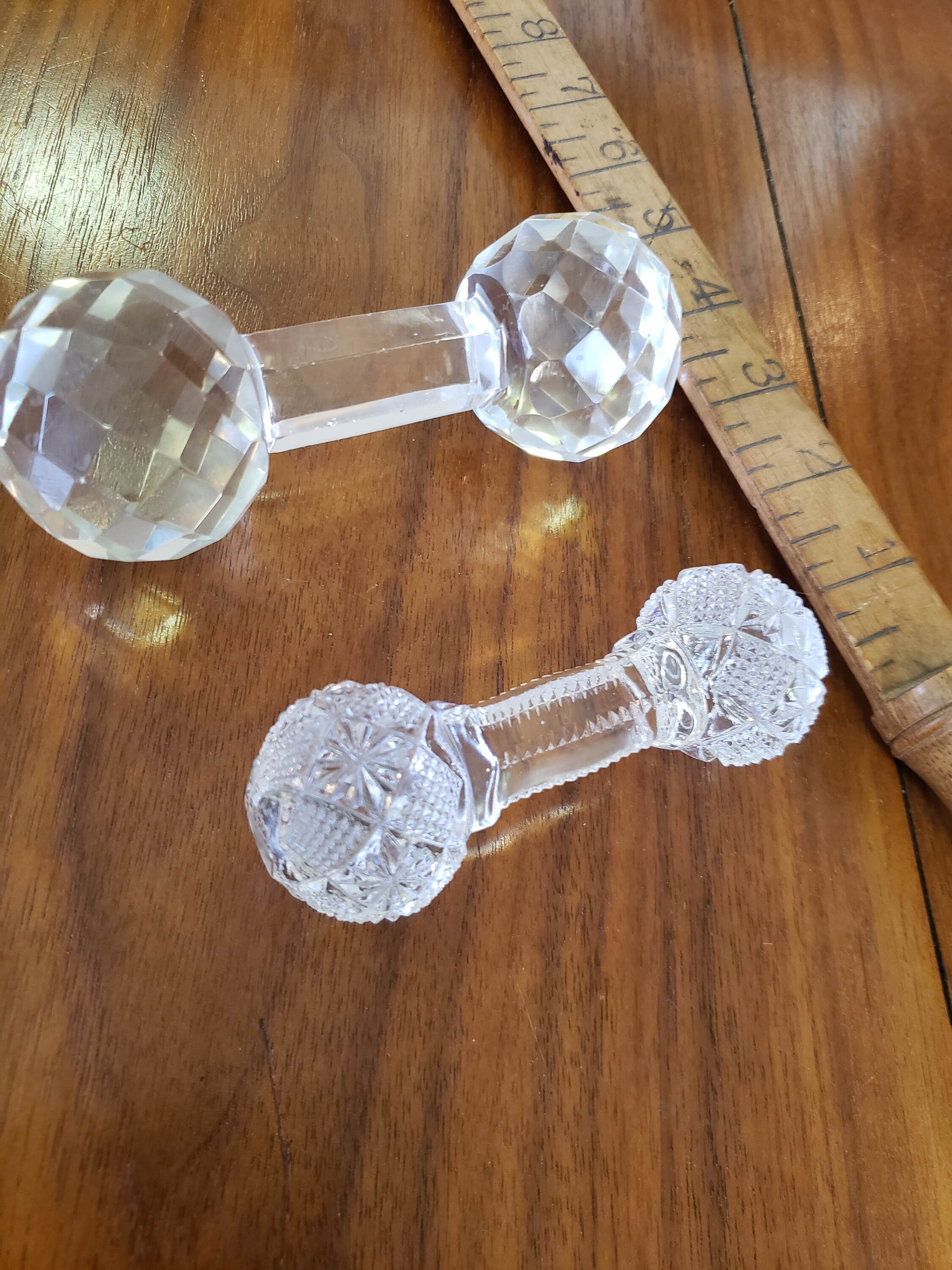 Vintage Crystal / Cut Glass Knife Rest Barbell Two Styles - Etsy