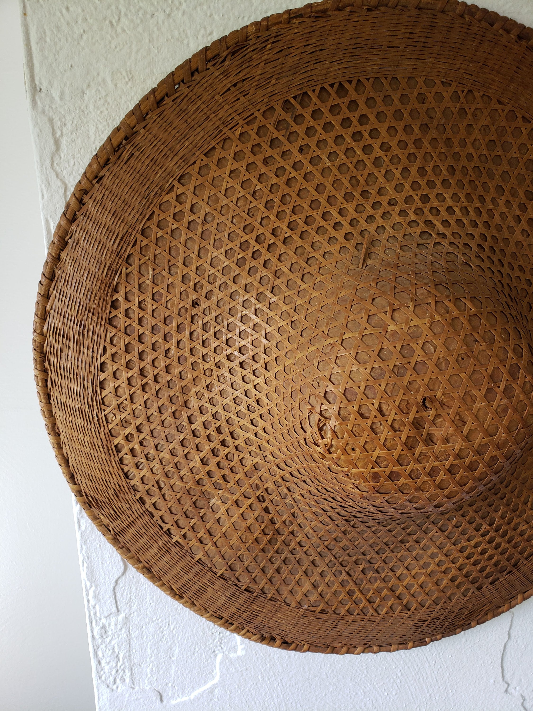 Vintage Woven Bamboo Rattan Hat (lg) 1960s - Asian - Etsy