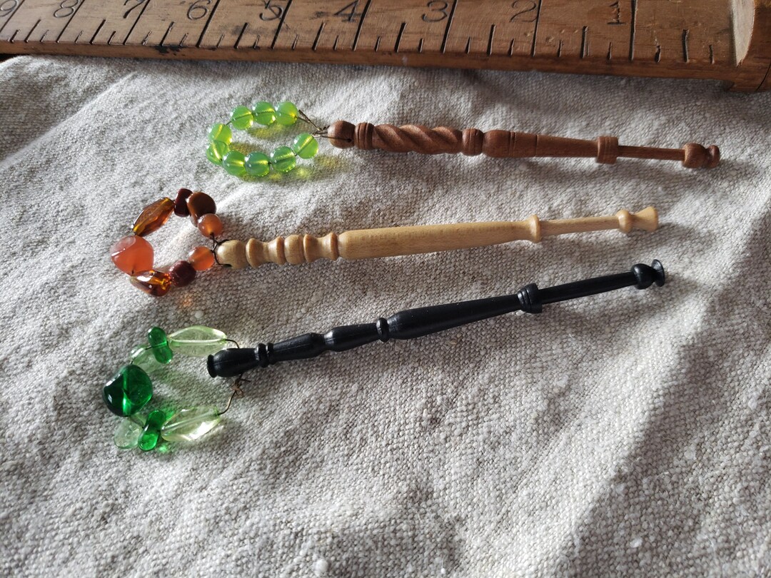 Antique Lace Bobbin, English With Beads, Wooden Turning - Sold ...