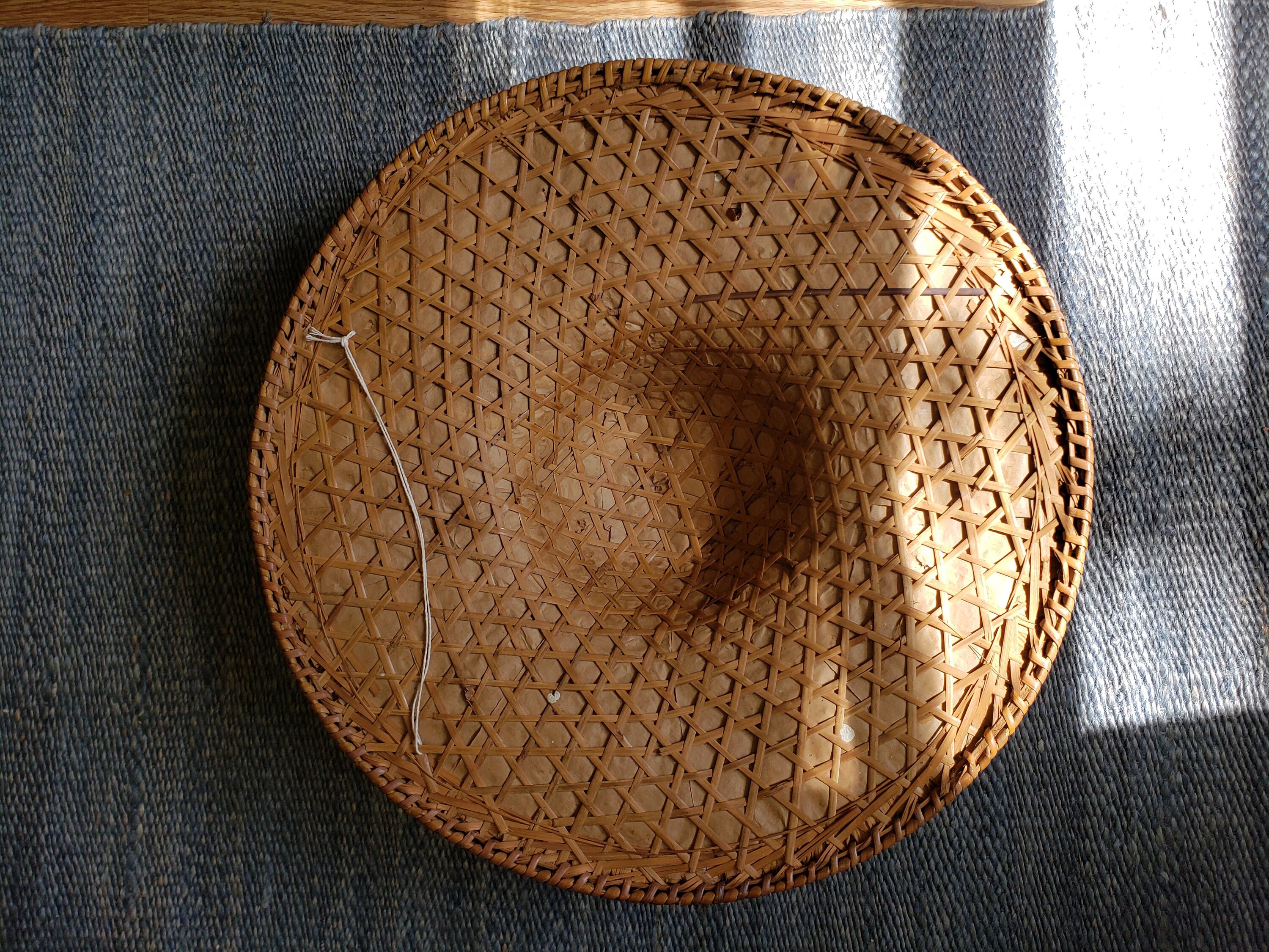 Vintage Woven Bamboo Rattan Hat lg 1960s Asian - Etsy