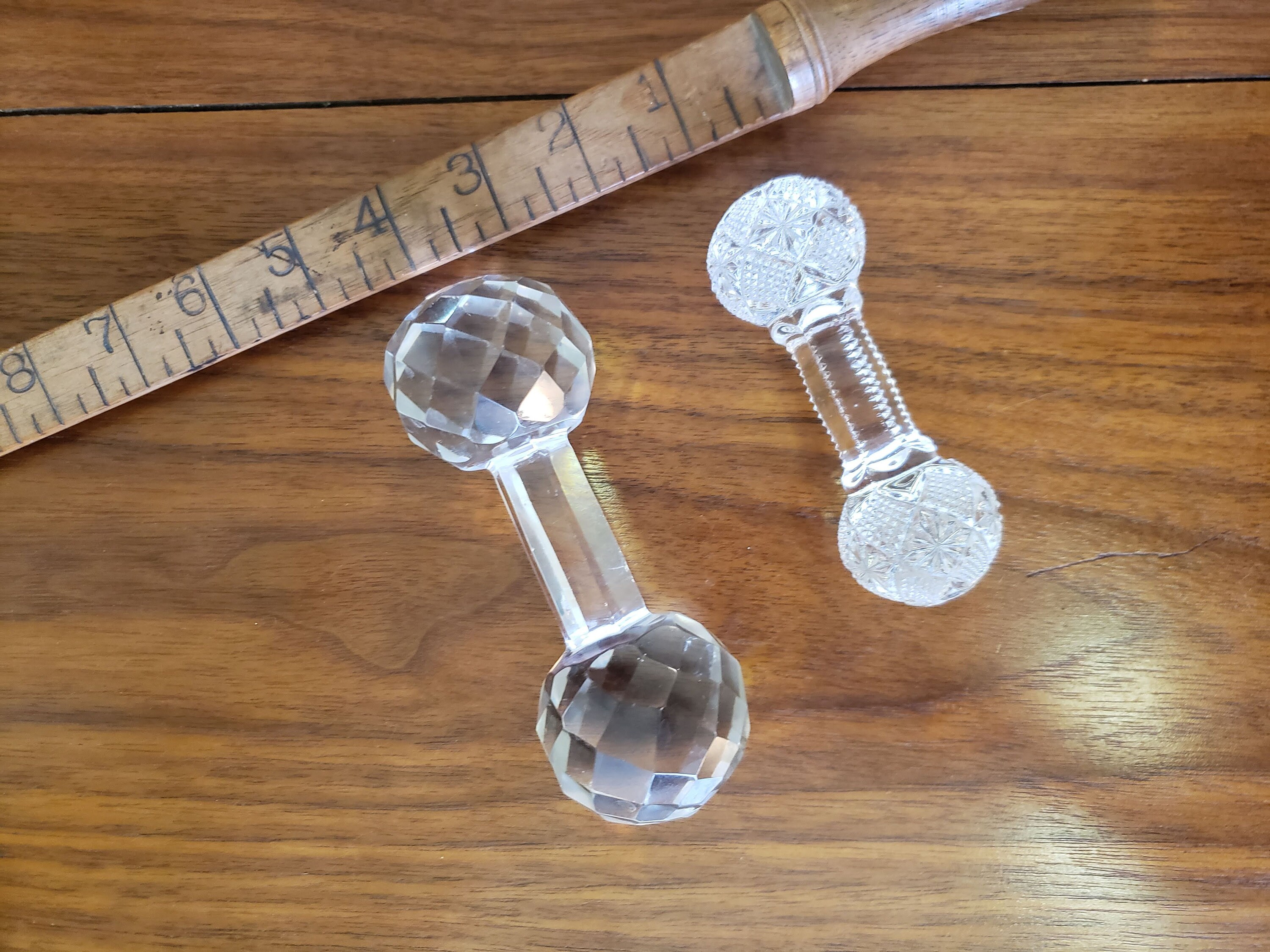 Vintage Crystal / Cut Glass Knife Rest Barbell Two Styles - Etsy