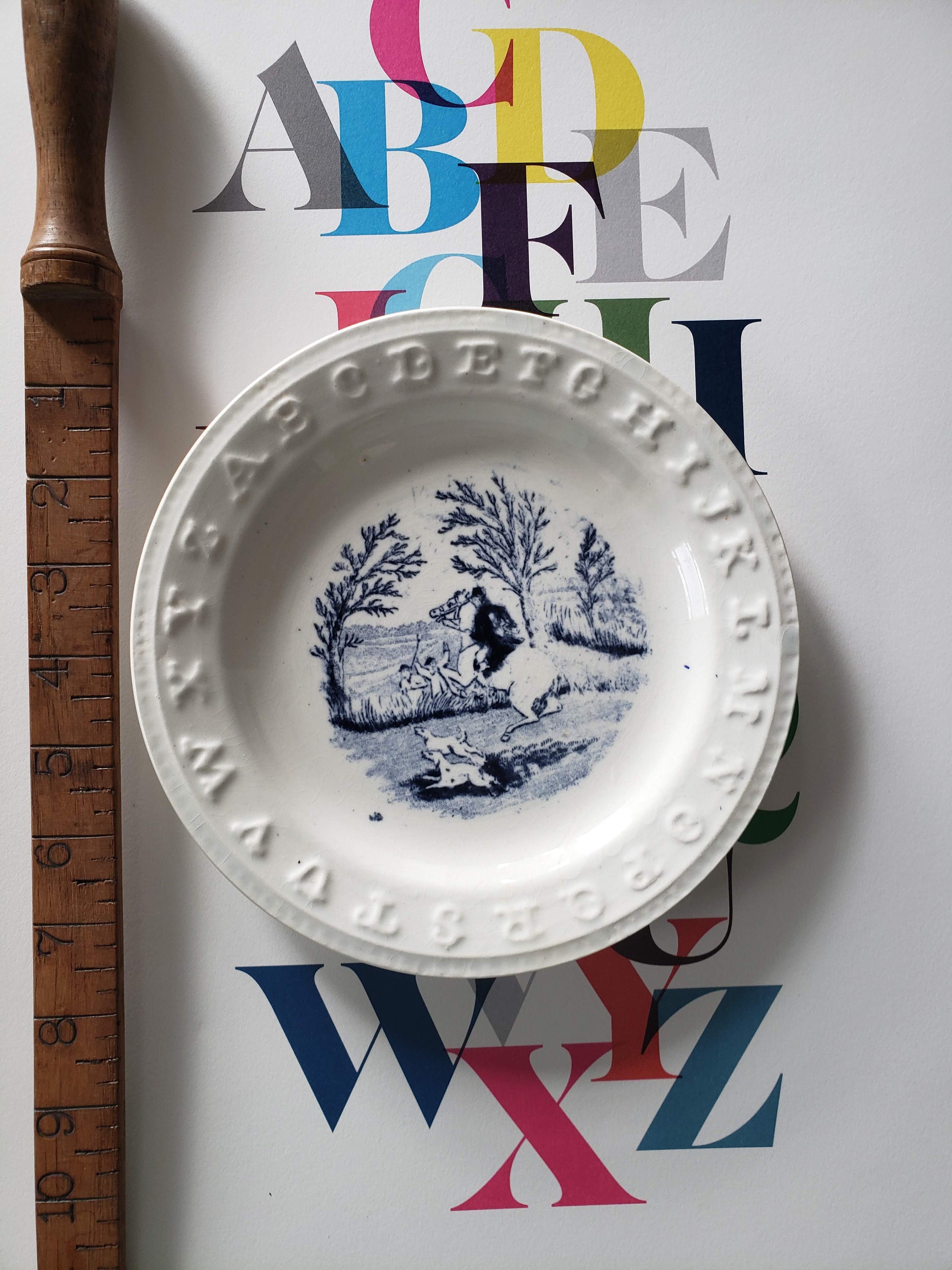 Antique ABC Alphabet Child's Plate C. 1880s, Two Styles sold Separately ...