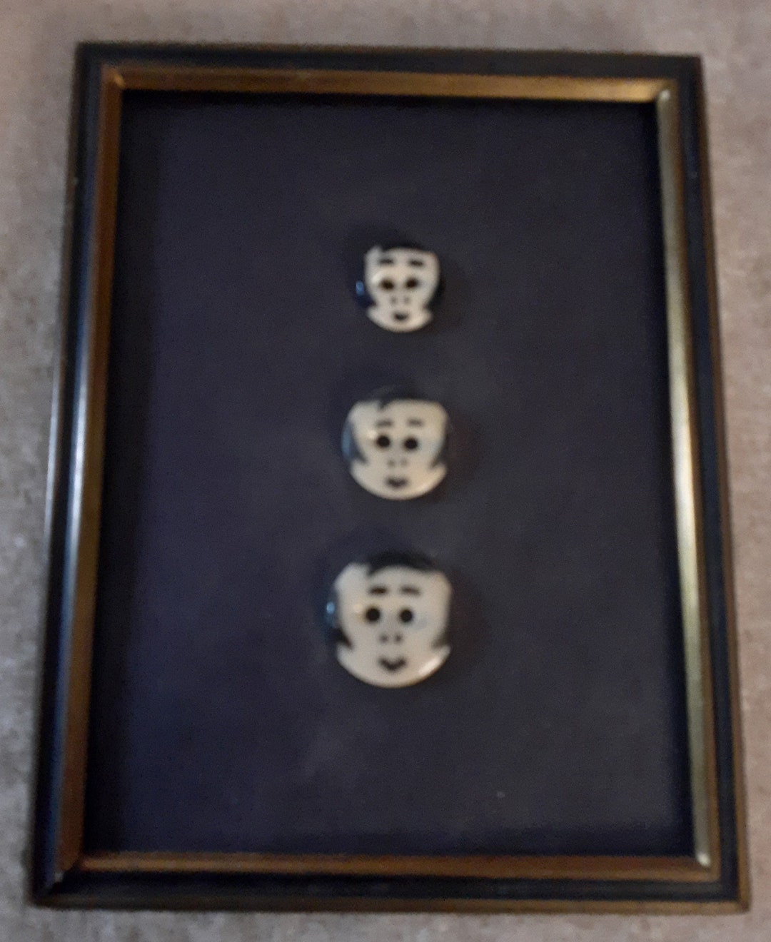 3 Vintage China Buttons With Faces - Etsy