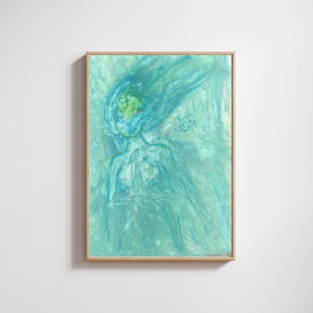 Water Goddess Artwork – Original A4 Oil Pastel Drawing | Mystical ...