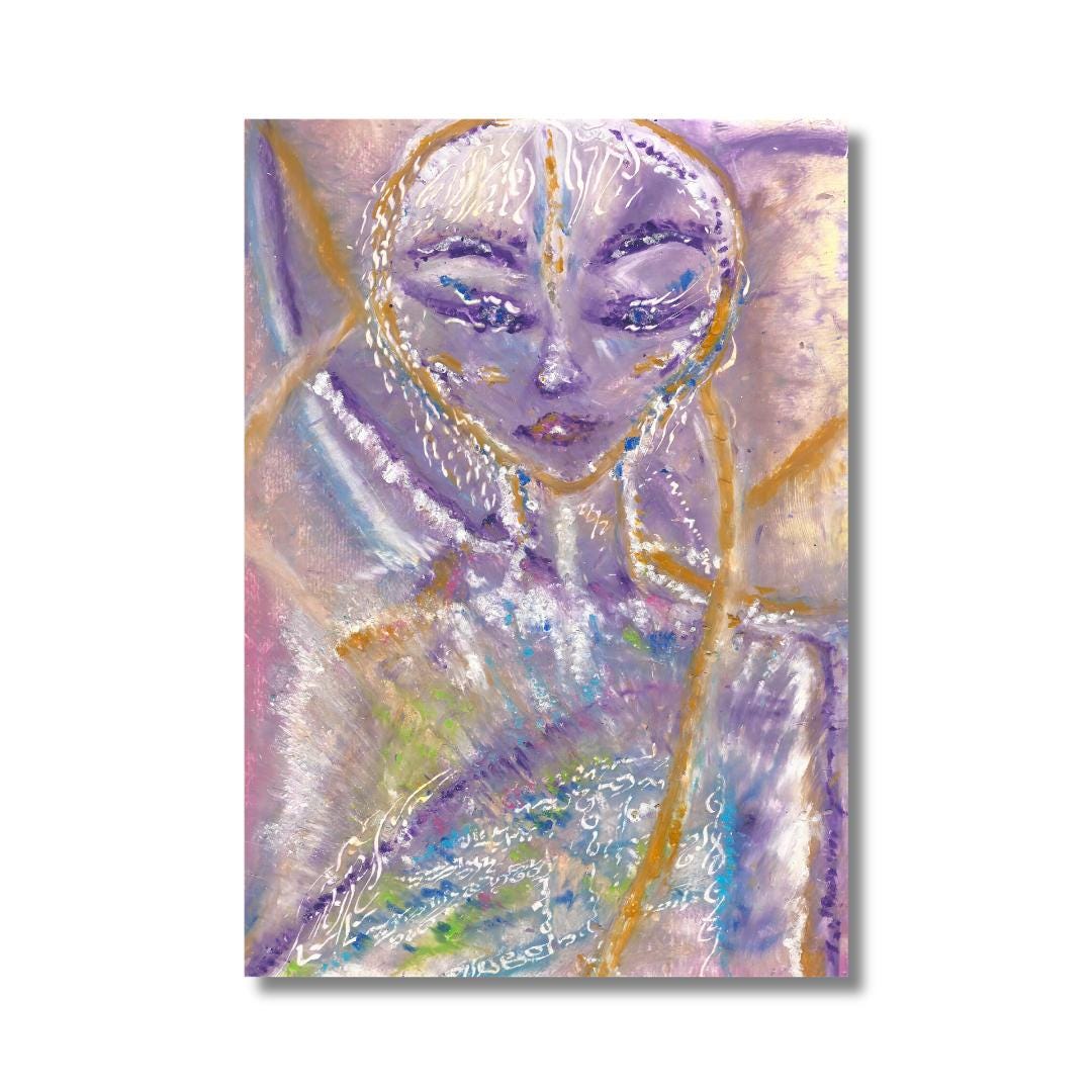 Timelines – Star Beings A4 Oil Pastel Painting – Spiritual Artwork With ...