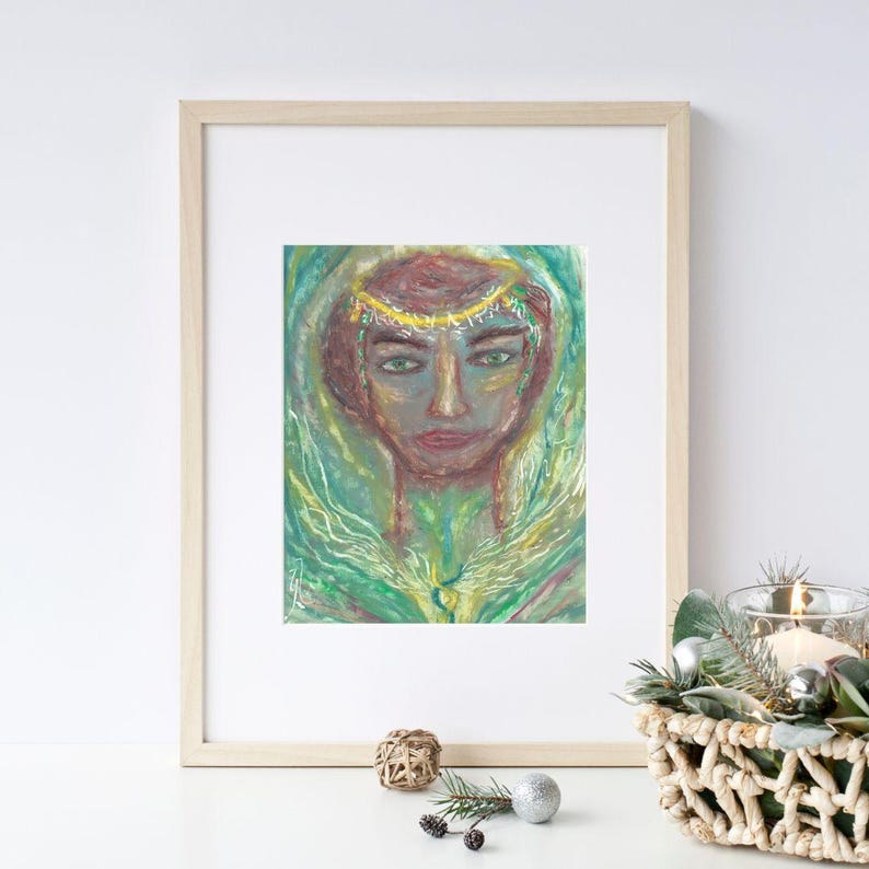 Archangel Raphael A4 Print - Healing Angel Art With Emerald Ray ...