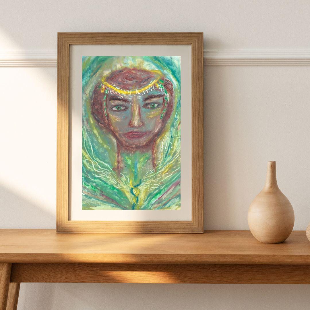 Archangel Raphael A4 Print - Healing Angel Art With Emerald Ray ...