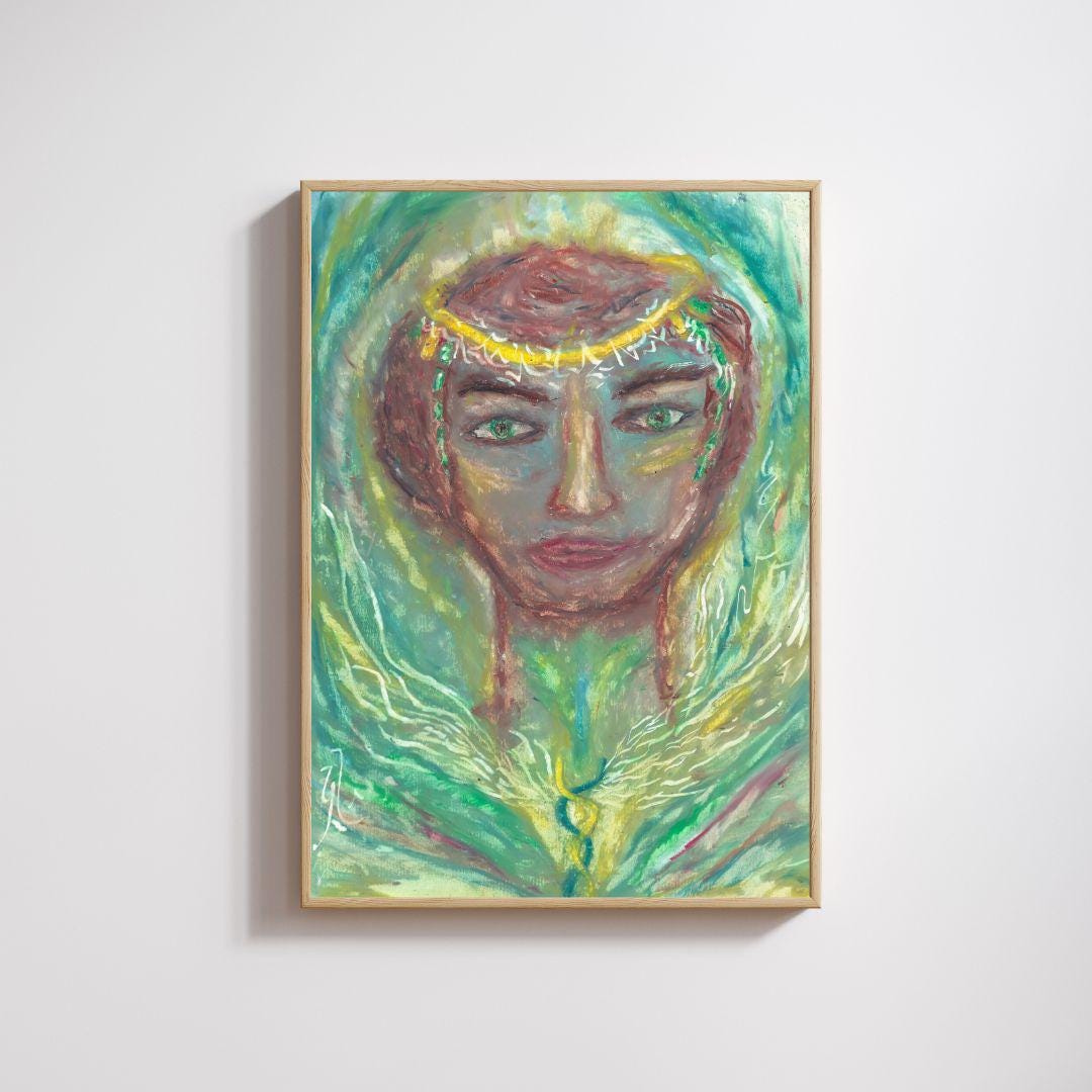 Archangel Raphael A4 Print - Healing Angel Art With Emerald Ray ...