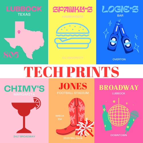 Texas Tech Preppy Print Pack - Etsy
