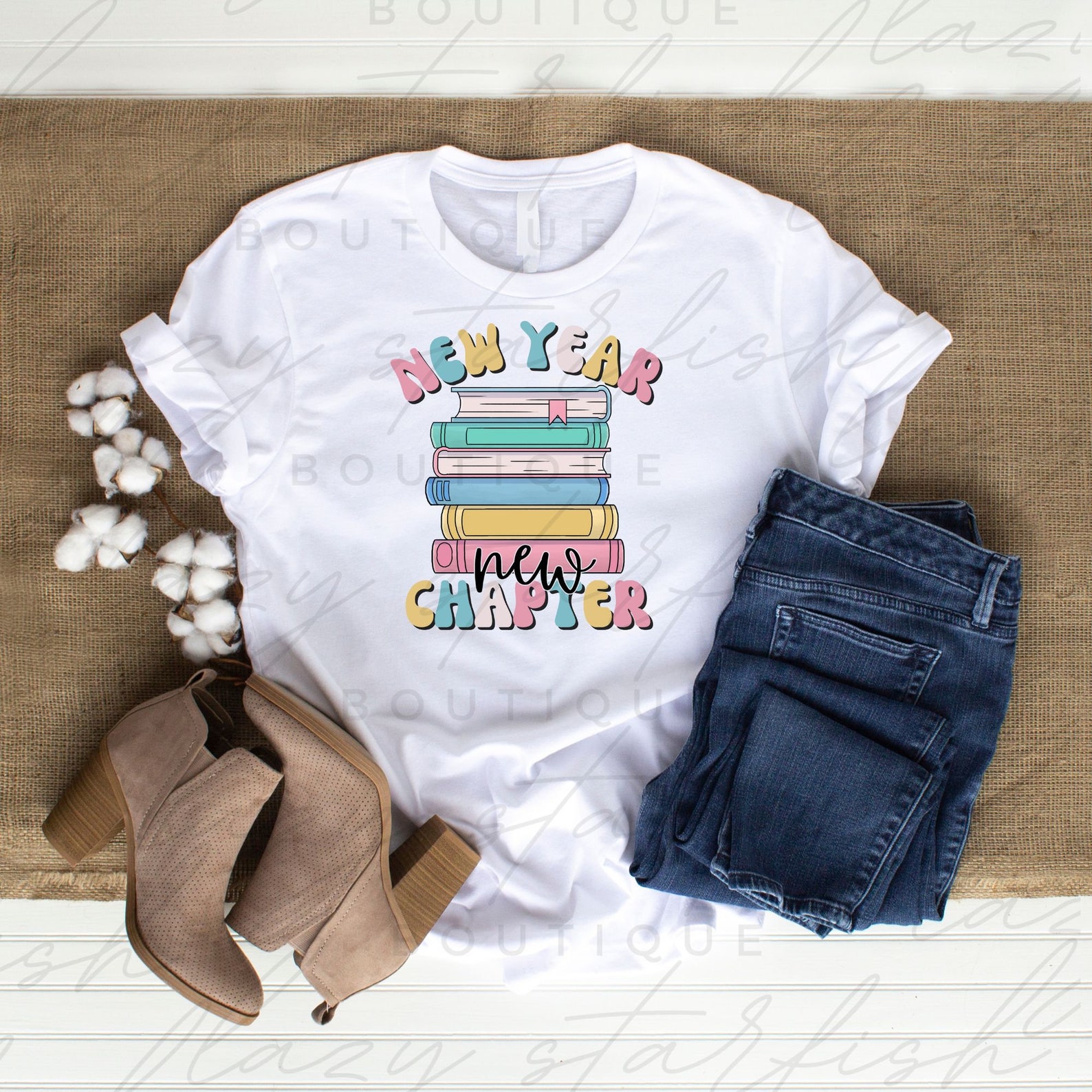 New Year New Chapter Png, Books, Booktok, Book Stack Png, Digital ...