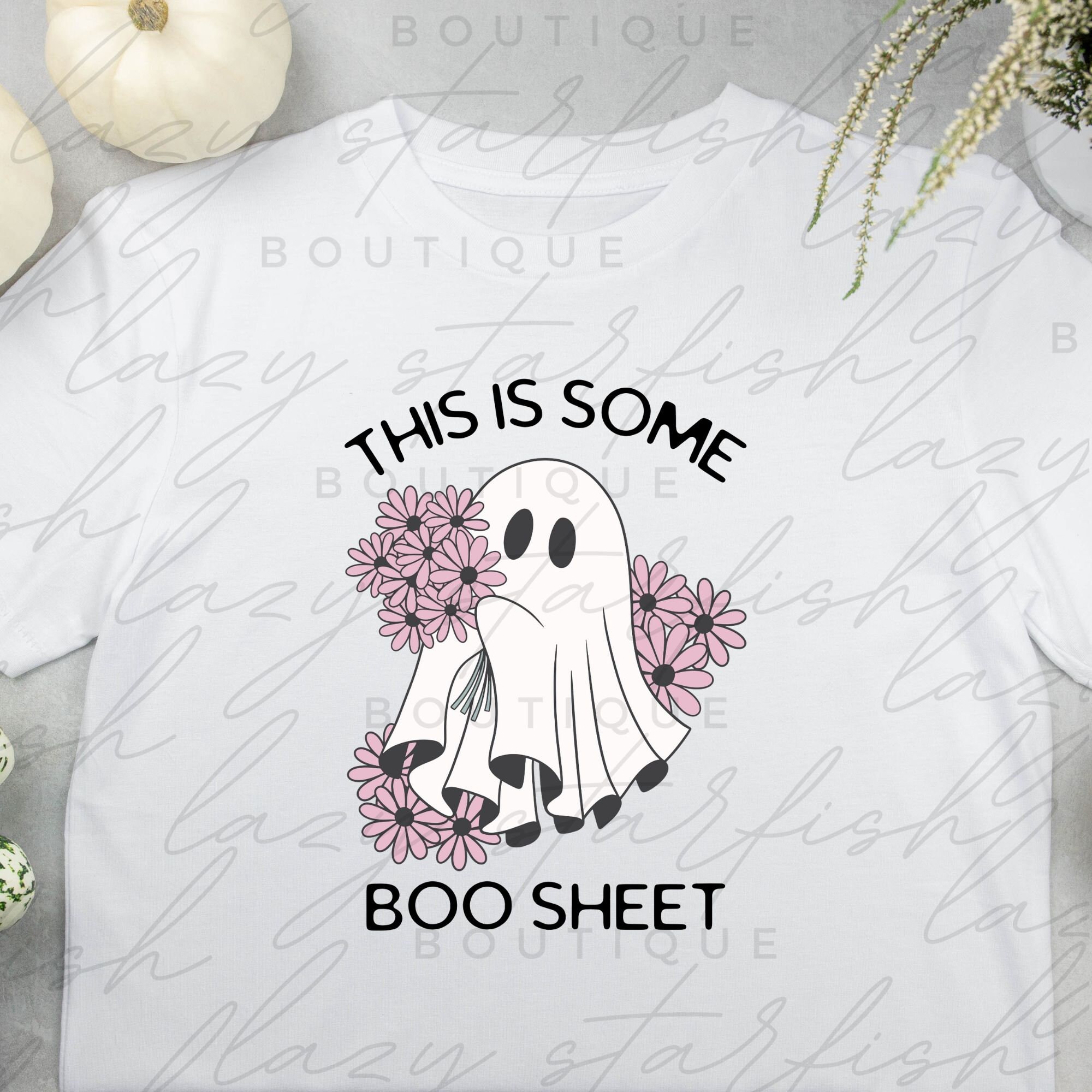 Ghost PNG, Boo Sheet Png, Spooky, Ghost With Flowers Png, Digital ...