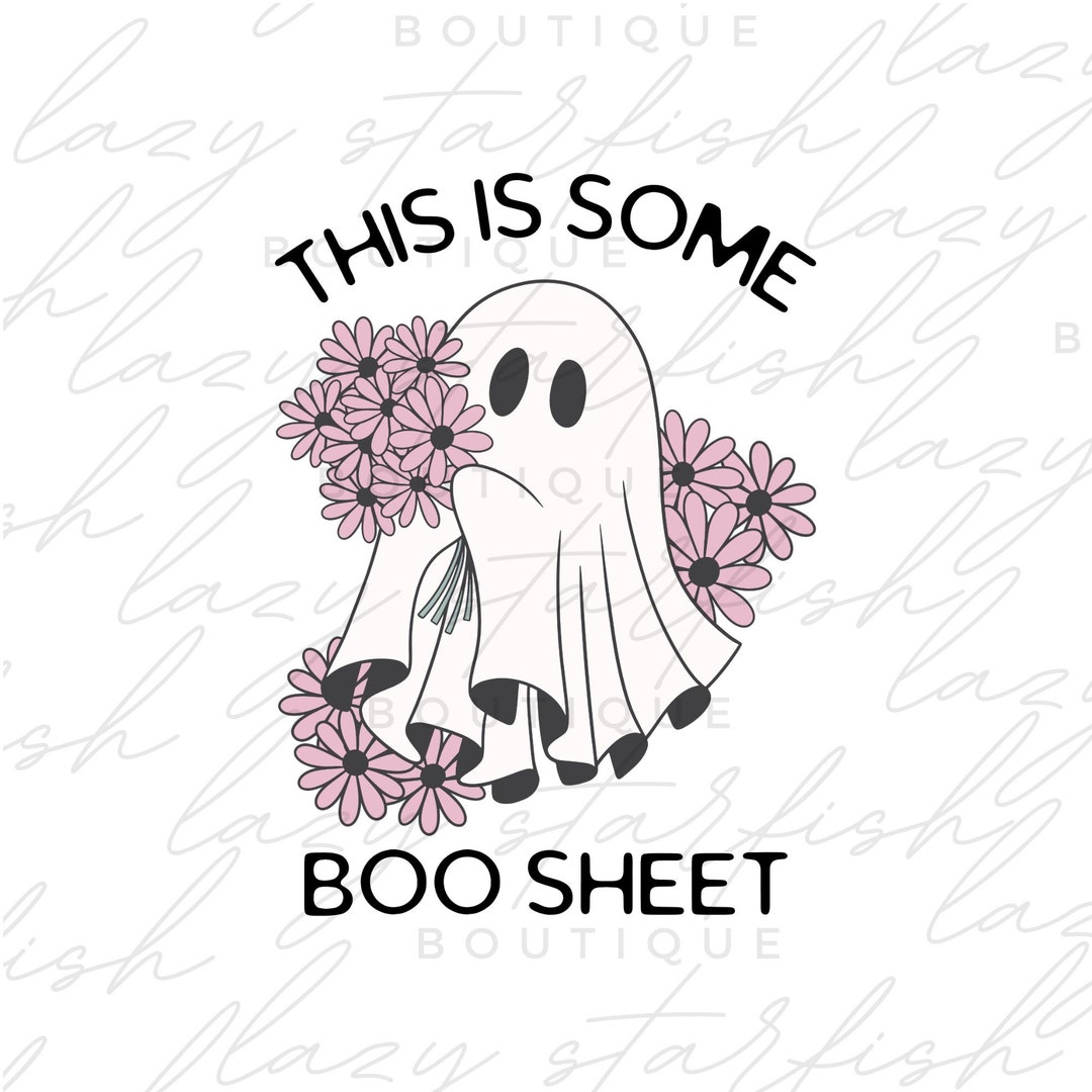 Ghost PNG, Boo Sheet Png, Spooky, Ghost With Flowers Png, Digital ...