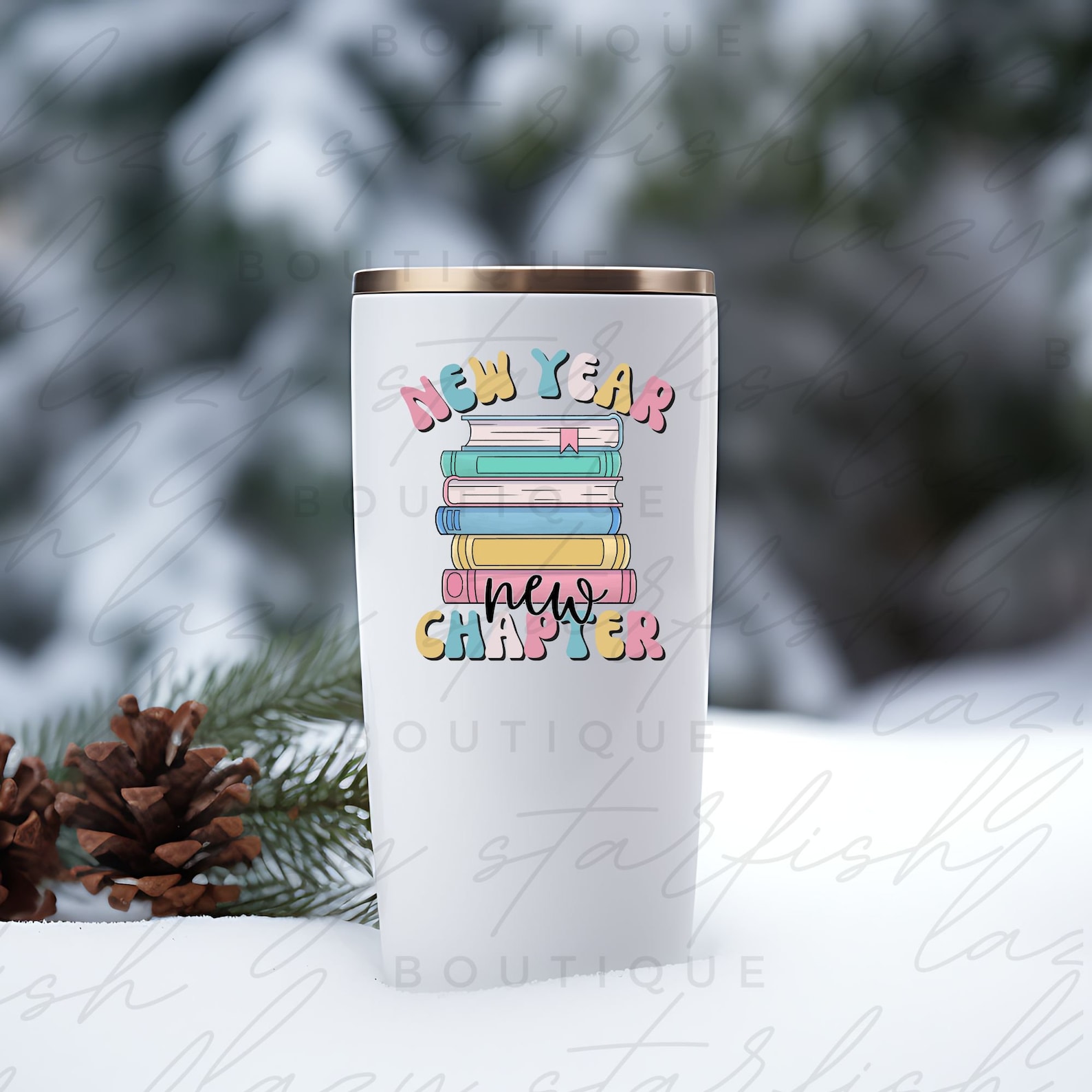 New Year New Chapter Png, Books, Booktok, Book Stack Png, Digital ...