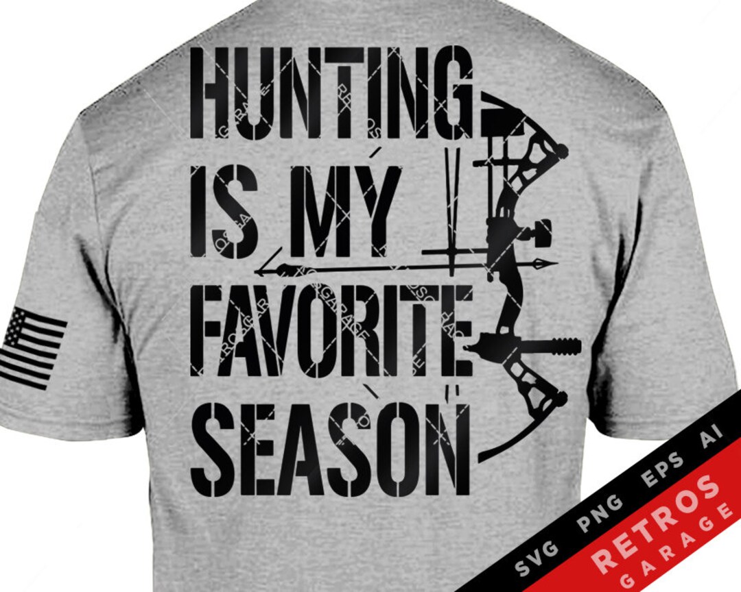 My Favorite Season Usa Flag Outdoors SVG PNG Deer Compound Bow Design ...