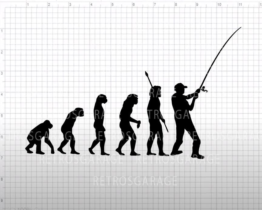 Evolution of Fishing SVG: Angler Cut File (digital Download) - Etsy