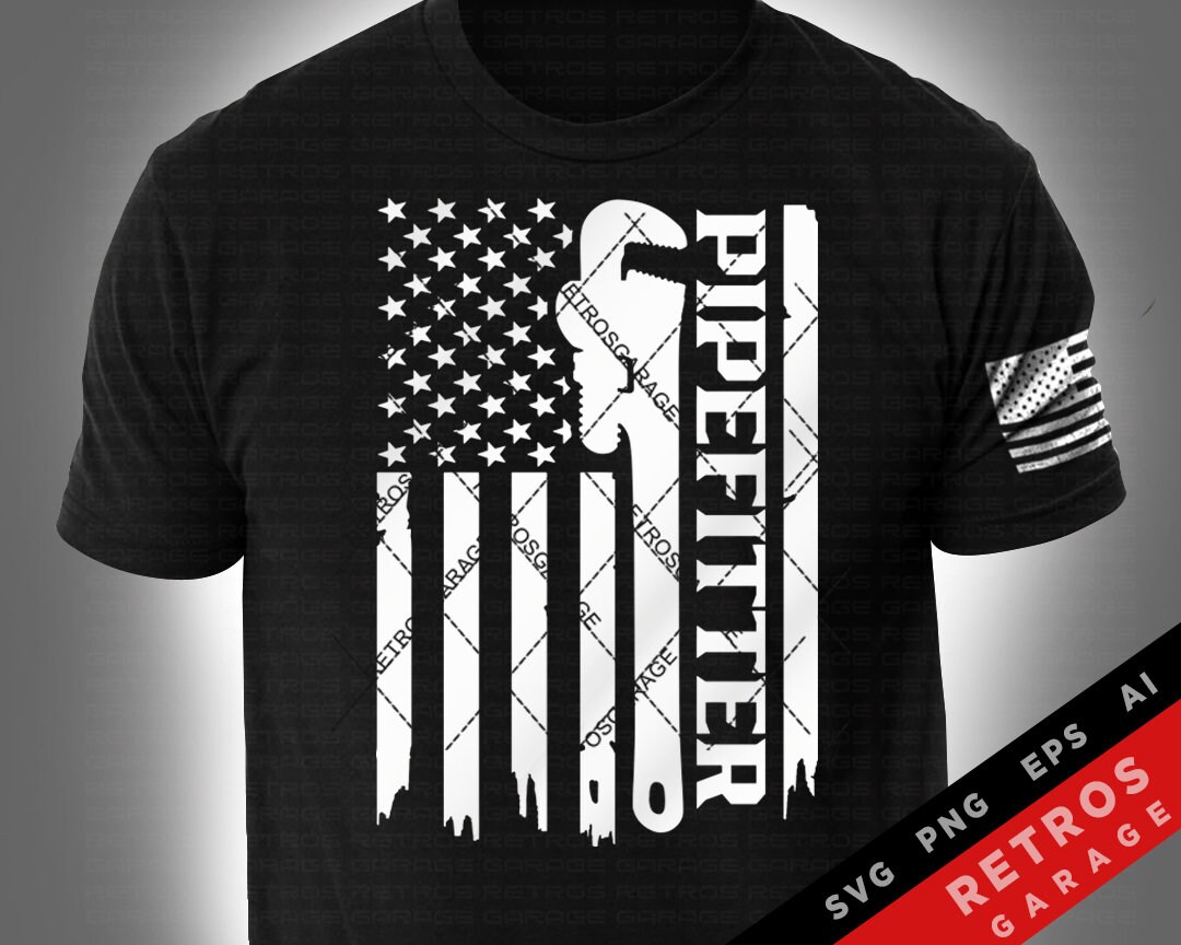 Pipefitter USA Flag SVG PNG Pipefitter Design America Pipes Cut File ...