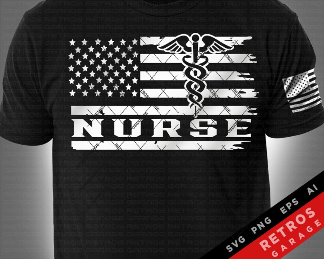 Nurse USA Flag SVG PNG Nurse Design America Nurse Cut File Download ...