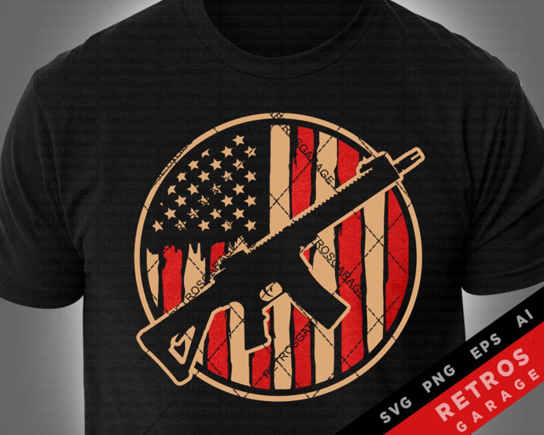 Flag Rifle SVG PNG USA Second Amendment Sublimation Patriotic Print ...